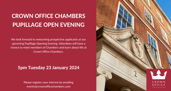 Crown Office Chambers Pupillage Open Evening - Crown Office Chambers Crown Office Chambers Pupillage Open Evening - Crown Office Chambers